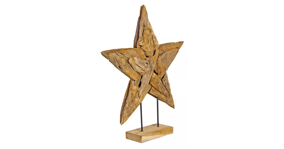 AKS Deko Stern Teakholz natur - Spiering