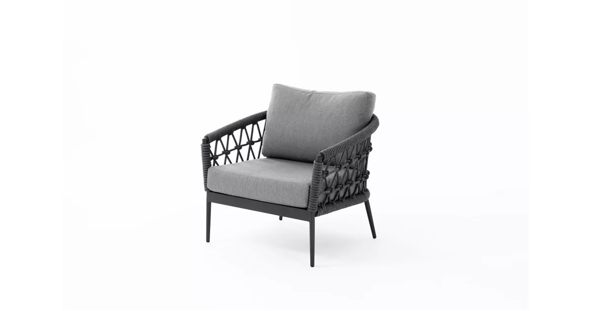 AKS Cremona Set 4-teilig Aluminium Rope charoal Kissen grau, AKS ...